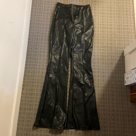 Zaful | Pants & Jumpsuits | Black High Waisted Leather Pants | Poshmark